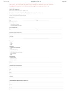 COVID-19 Screening Form - Printable - Carl Spivak, MD - Executive Spine ...